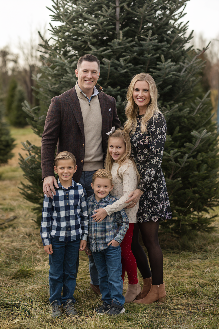 15 Adorable Tree Farm Family Photos Outfit Ideas 2026