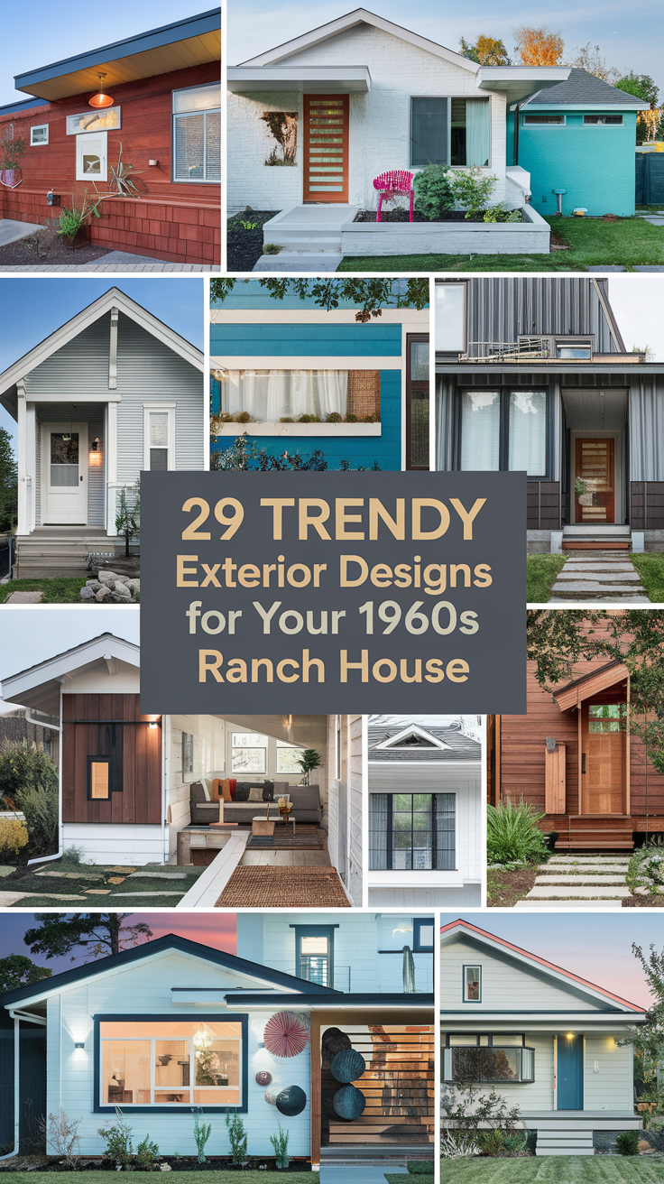 29 Trendy Exterior Designs for Your 1960s Ranch House That Will Turn ...