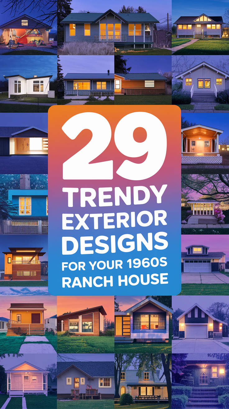 29 Trendy Exterior Designs for Your 1960s Ranch House That Will Turn ...